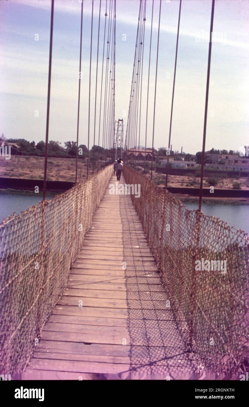 Swinging Bridge, Rope Bridge, Morbi, Gujrat, India Stock Photo - Alamy