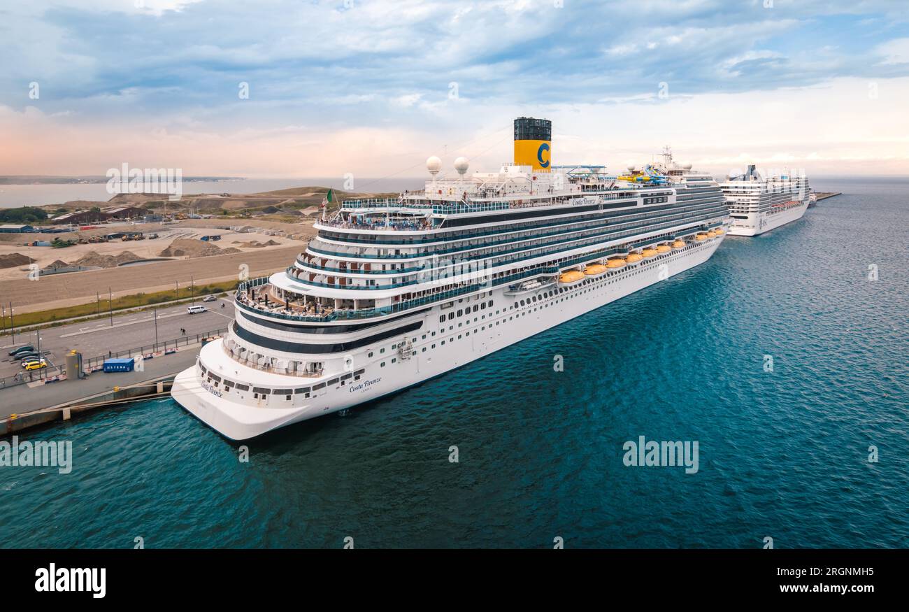 Copenhagen, Denmark - July 29, 2023: Cruise ship Costa Firenze of Costa ...