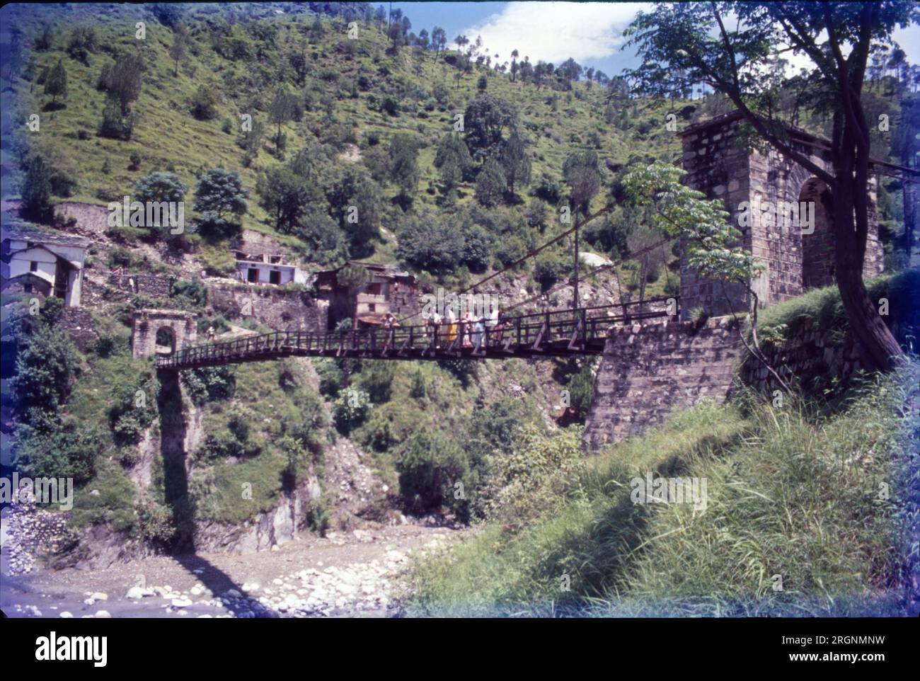 Small Wooden Walkway Bridge, Barkot, Gharwala, Uttarakhand, India Stock ...