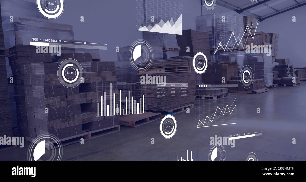 Image of data processing against inventory at a warehouse Stock Photo ...