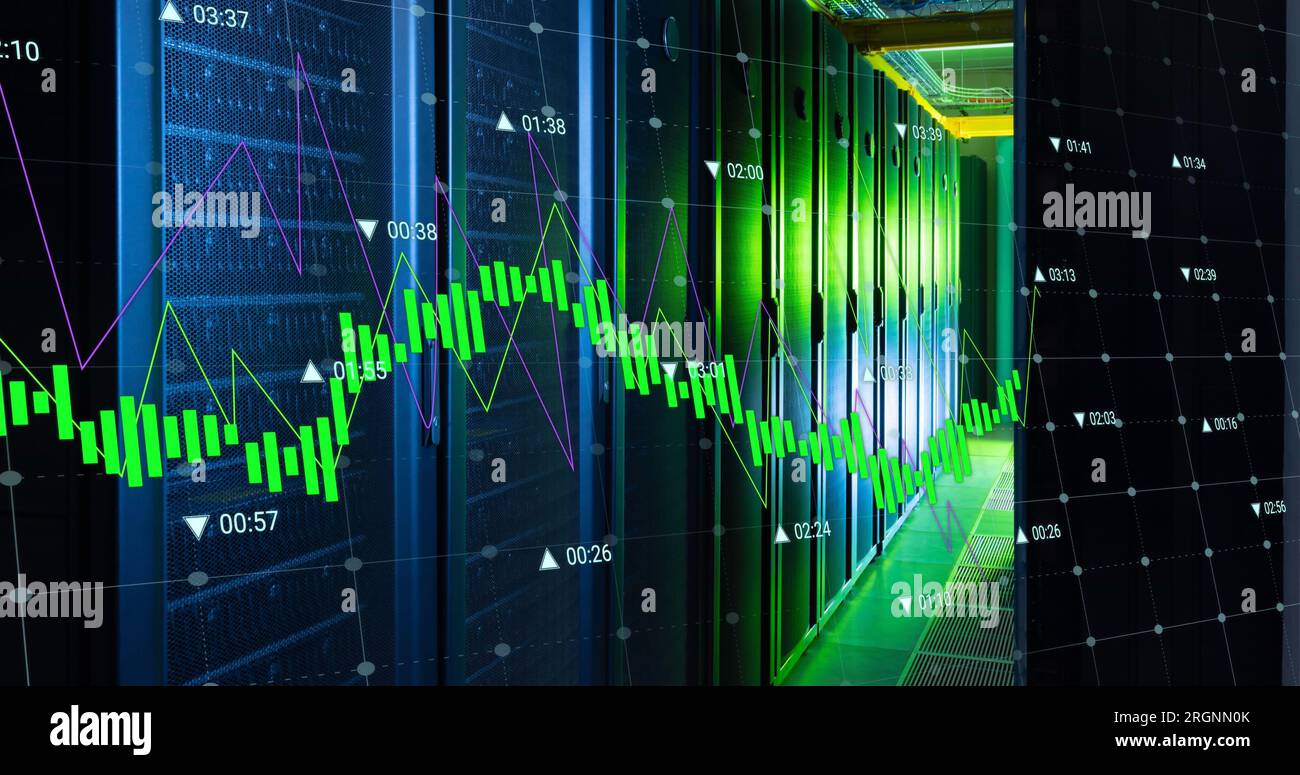 Image of data processing against computer server room Stock Photo - Alamy