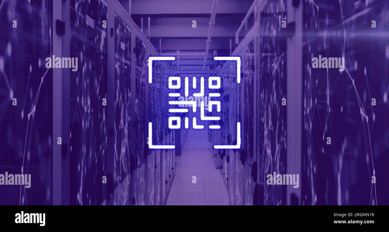 Digital animation neon qr code hi-res stock photography and images - Alamy