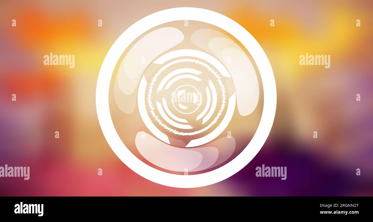 Image of abstract round scanner spinning against colorful gradient ...