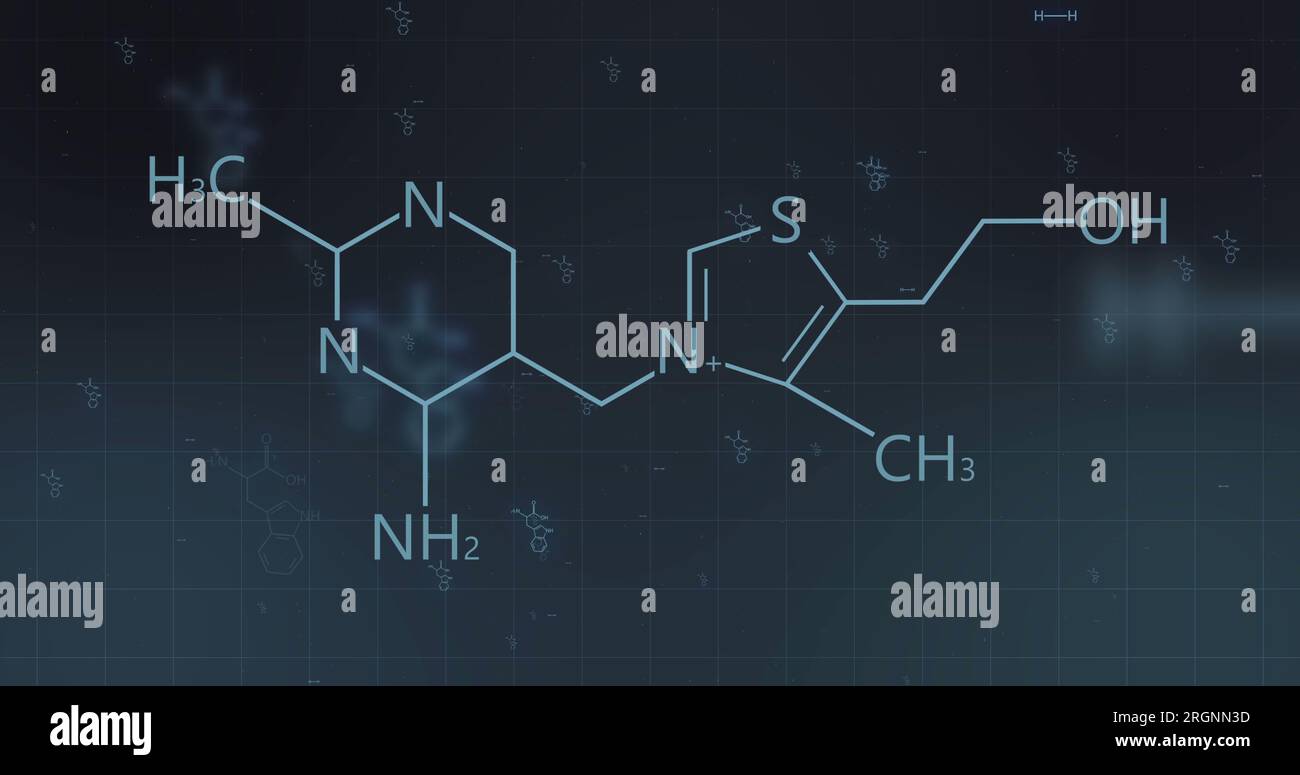 Image of structures of chemical formula on dark background Stock Photo ...