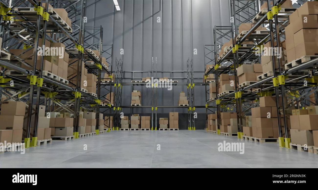 Courier in warehouse boxes hi-res stock photography and images - Alamy