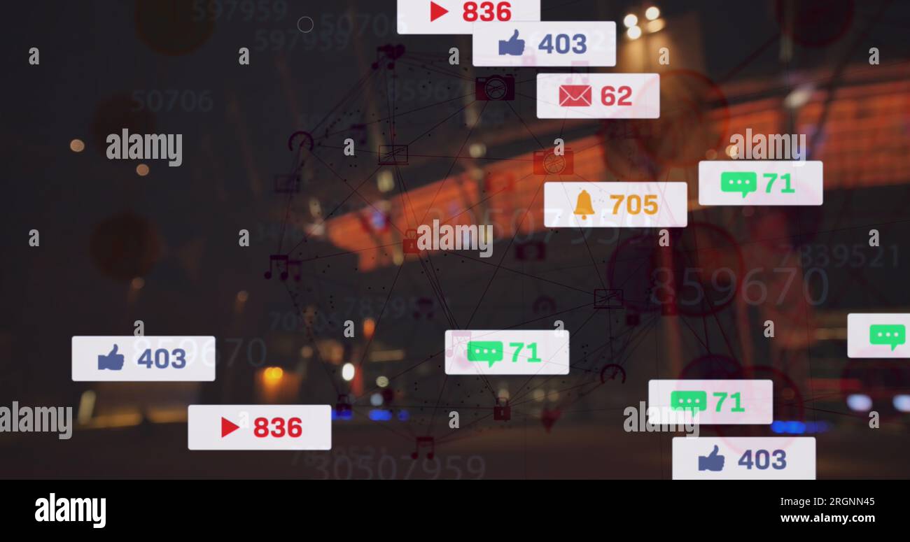 Animation social media icons connections hi-res stock photography and images - Alamy