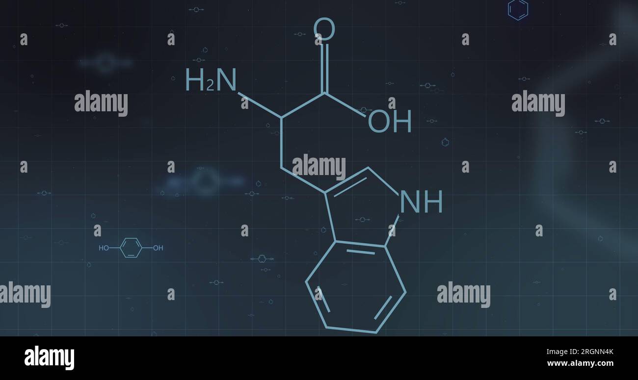 Image of structures of chemical formula on dark background Stock Photo ...
