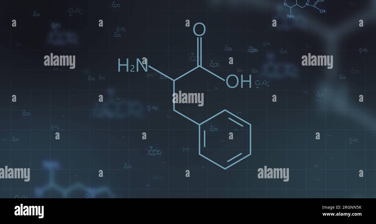 Image of structures of chemical formula on dark background Stock Photo ...