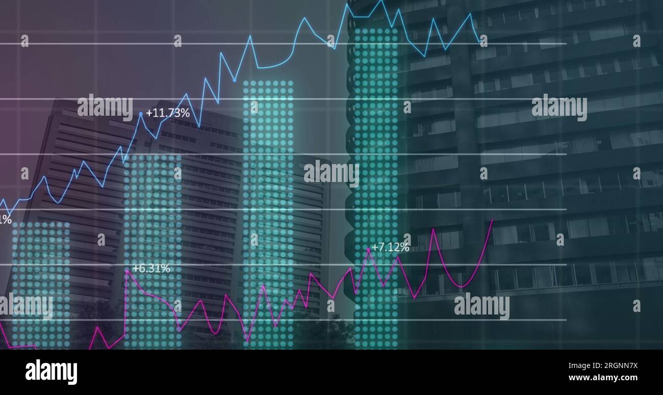 Image of statistical data processing over grid network against view of ...