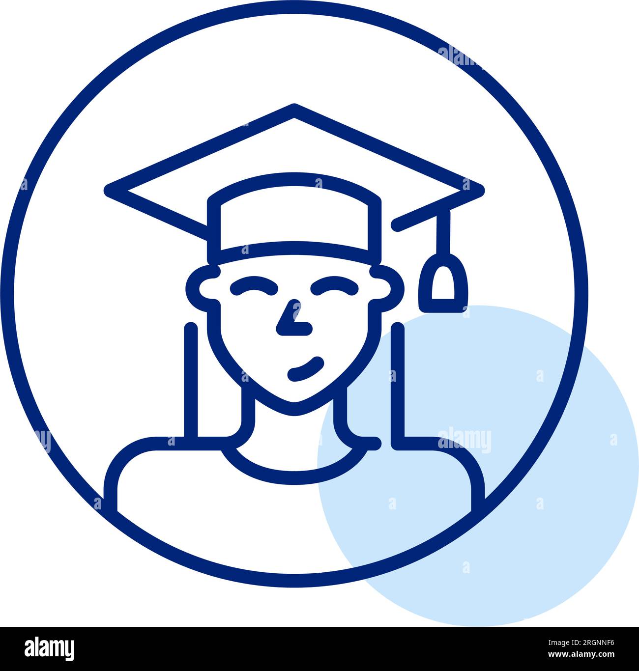 Graduate student avatar. Smiling young woman wearing a mortar. Pixel ...