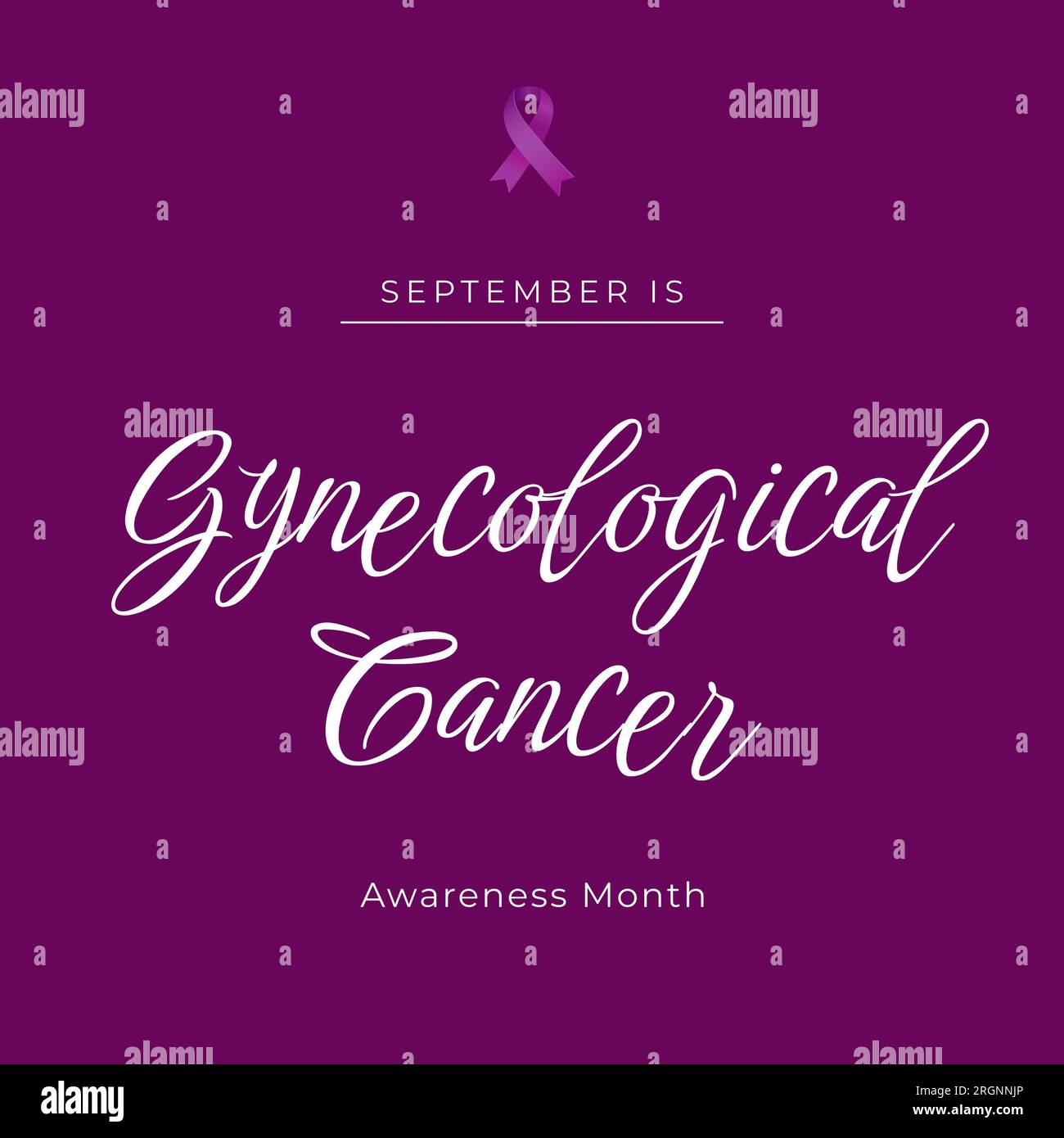 Composite of gynecological cancer awareness month over ribbon on purple ...