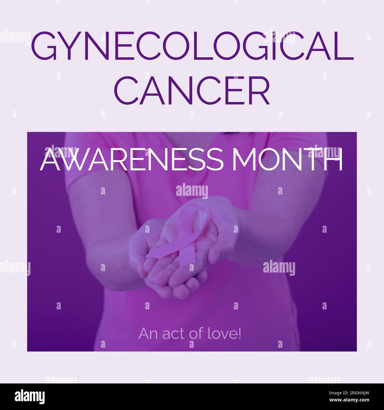 Composite of gynecological cancer awareness month over ribbon on ...