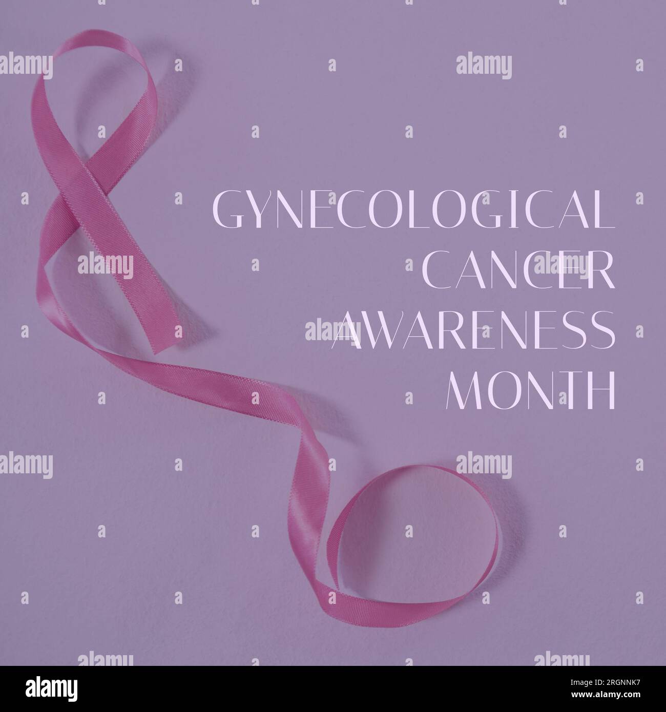 Composite of gynecological cancer awareness month over ribbon on purple ...