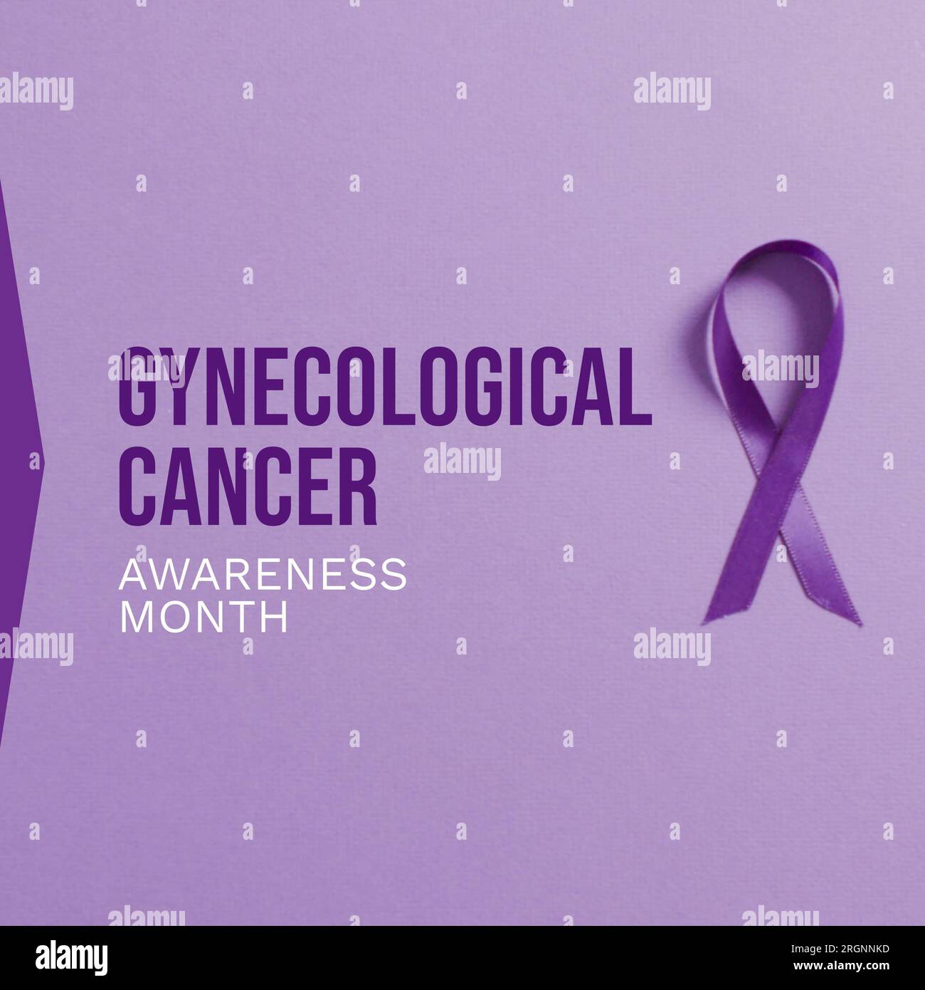 Composite of gynecological cancer awareness month over ribbon on purple ...