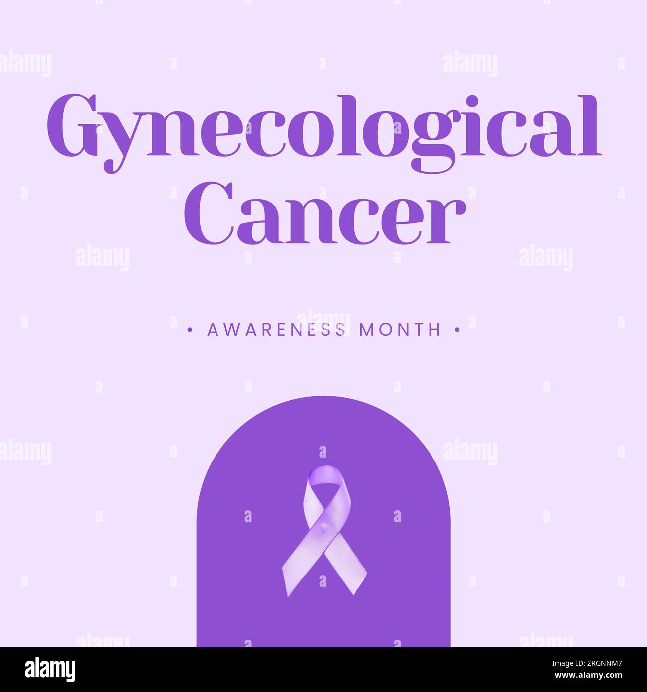 Composite of gynecological cancer awareness month over purple ribbon on ...