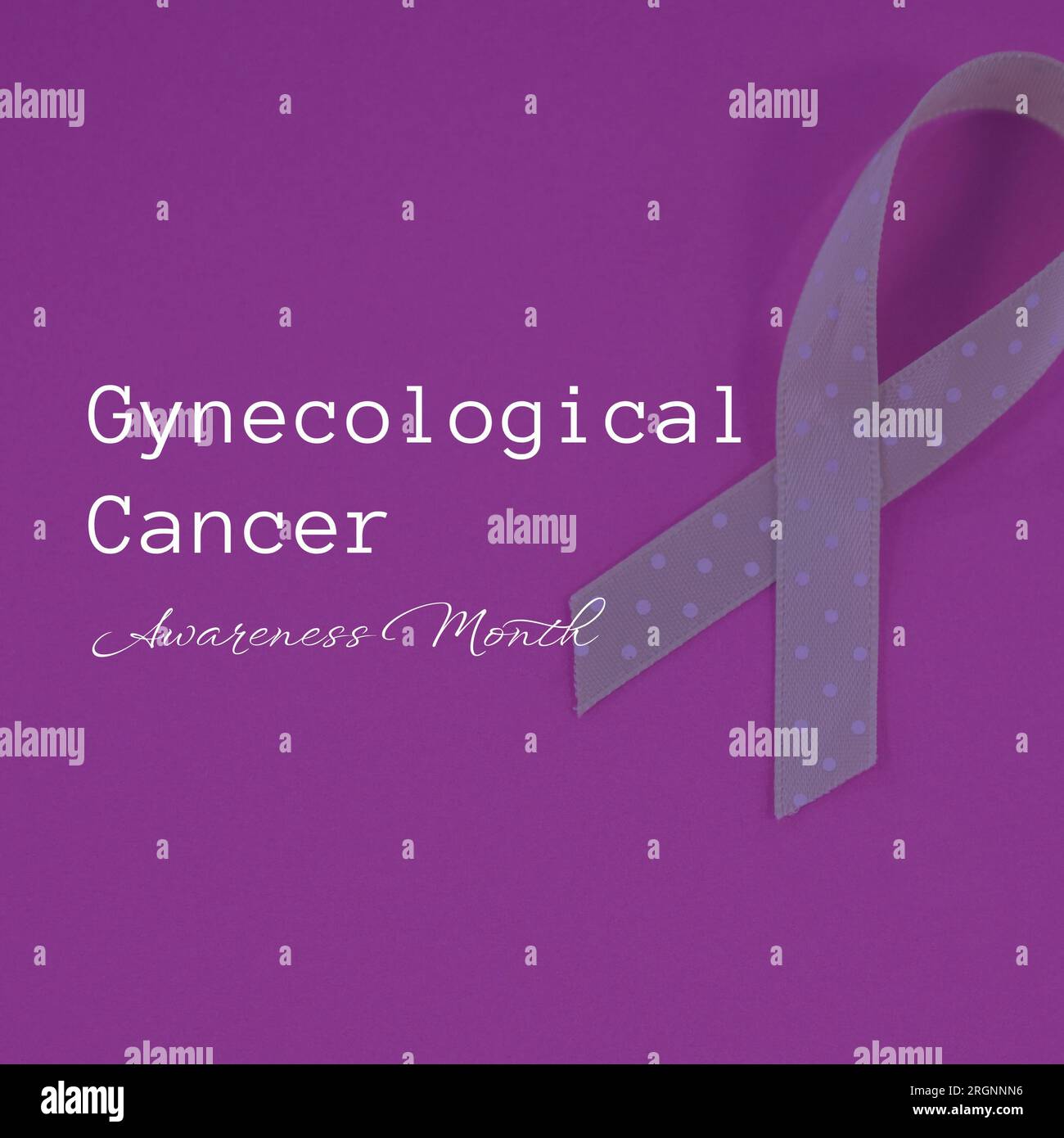 Composite of gynecological cancer awareness month over purple ribbon on ...
