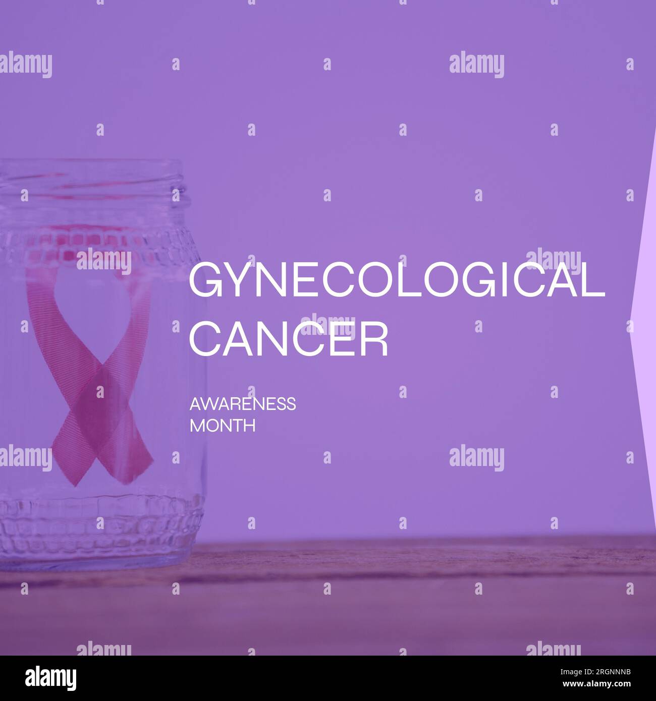 Composite of gynecological cancer awareness month over ribbon on purple ...