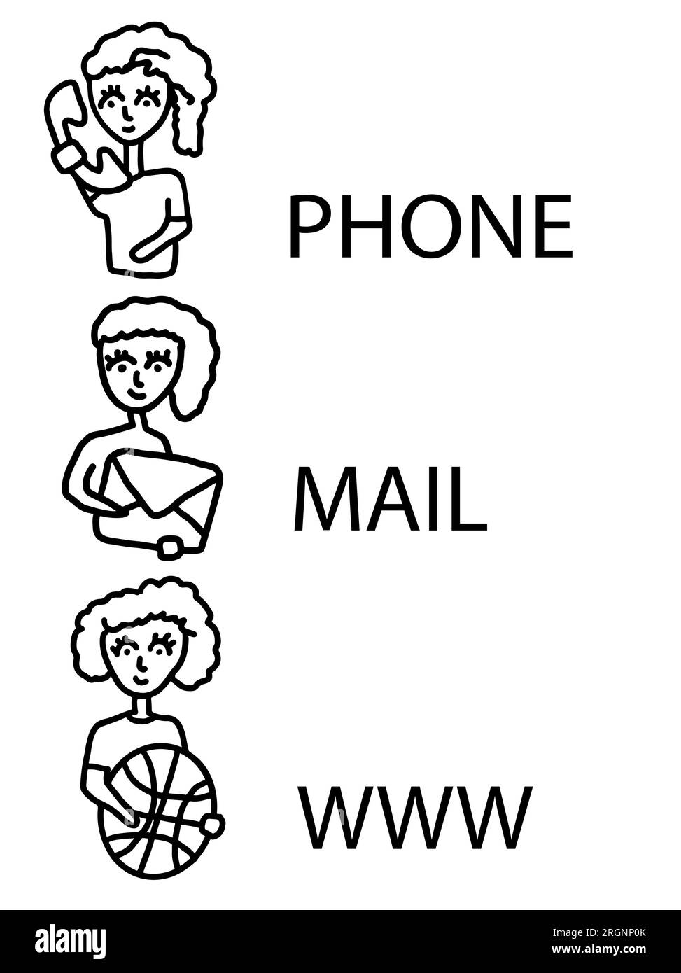 Business Contact Simple Cartoon Icons Set Stock Vector Image & Art - Alamy