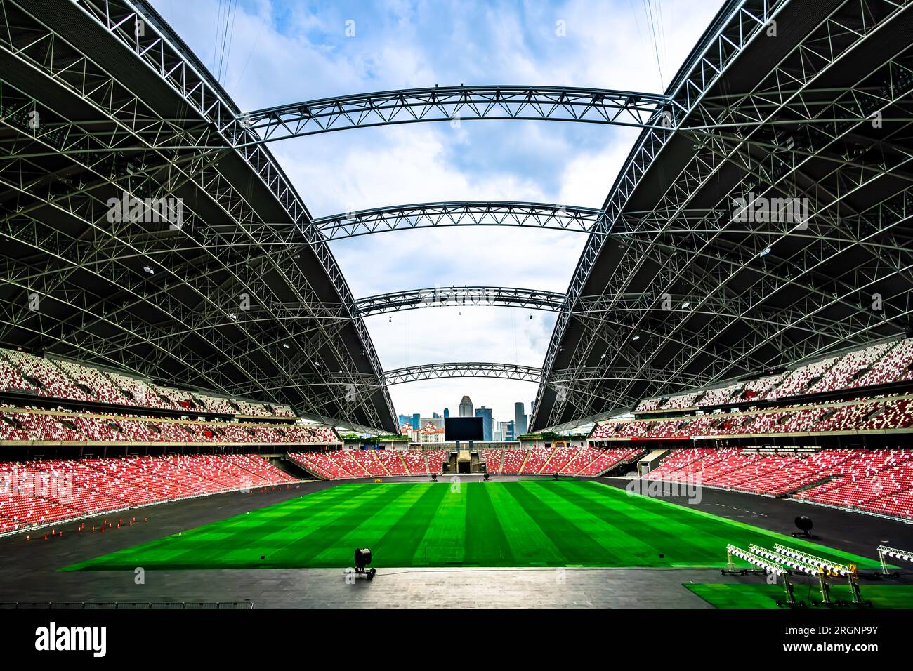 Interior view of Singapore Sport Hub, National Stadium Stock Photo - Alamy