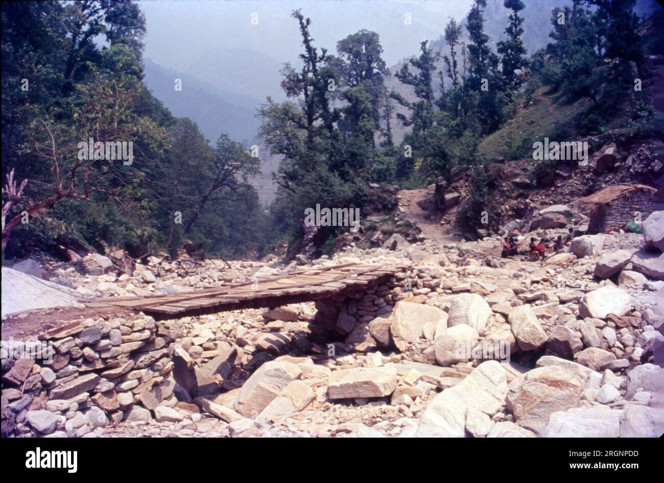 Wooden Walkway Bridge, Himachal Pradesh, India Stock Photo - Alamy