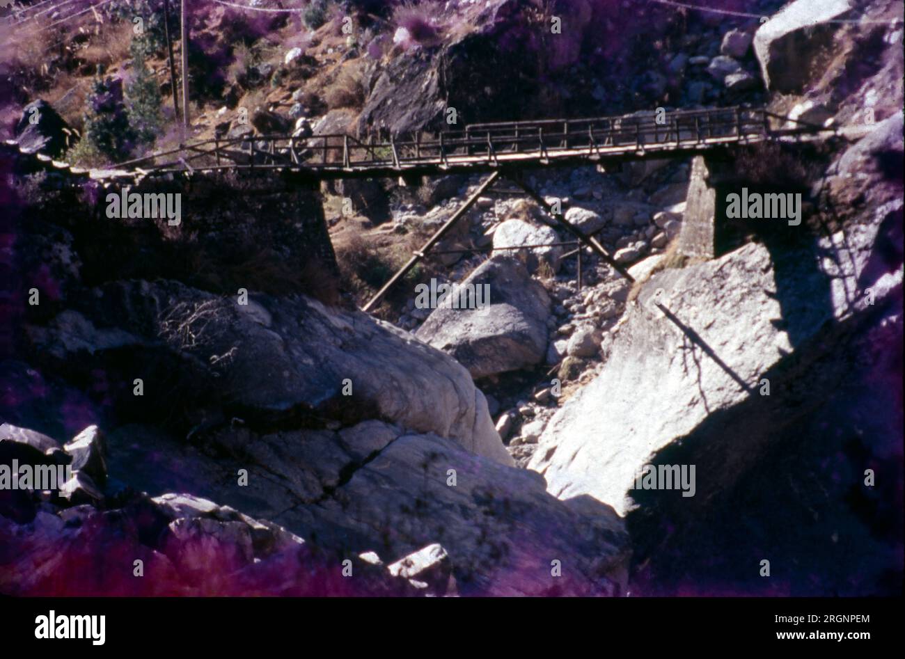 Old Wooden Bridge, Manikaran, Himachal Pradesh, India Stock Photo - Alamy