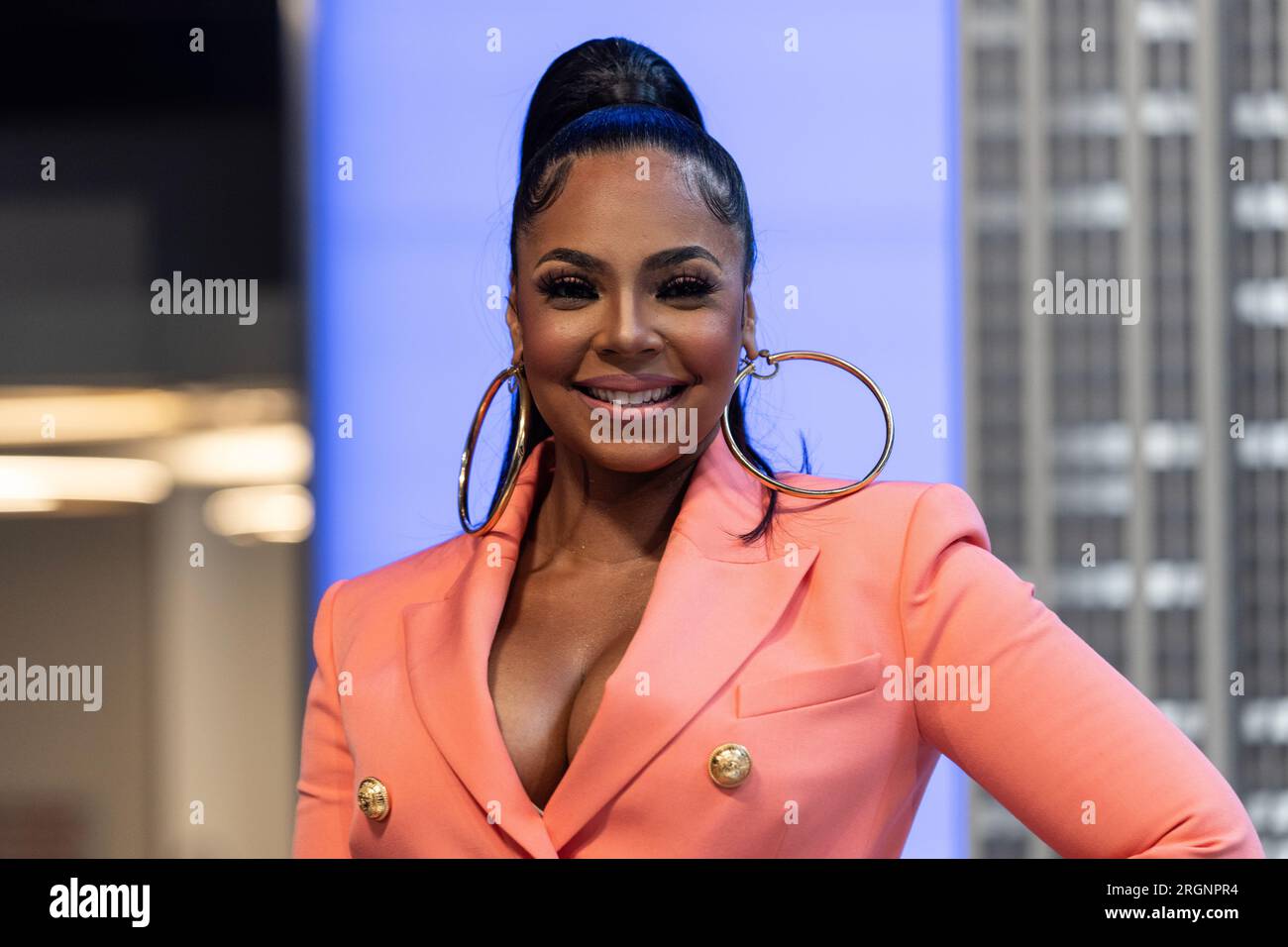 Ashanti visits Empire State Building in New York on August 10, 2023 for ...