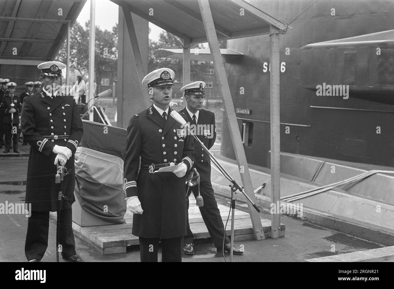 Commissioning submarine Zwaardvis at the RDM in Rotterdam; ca. August ...