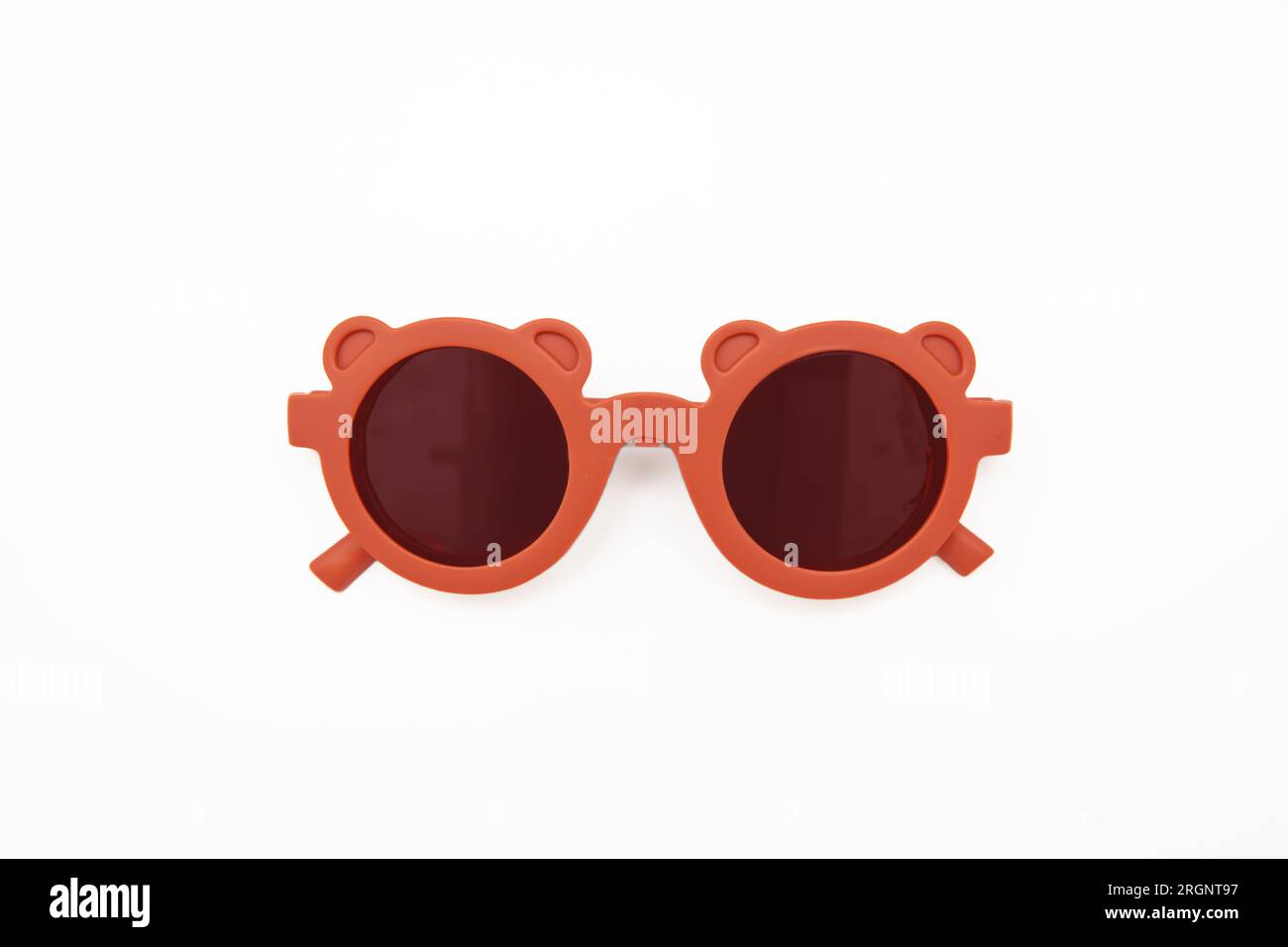 Kids sunglasses isolated on white background, children round frame ...