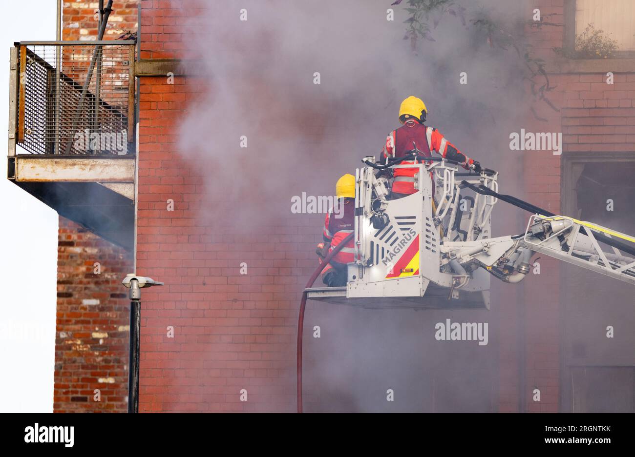 Manchester UK, 11th of August 2023, A large fire, which started in the ...