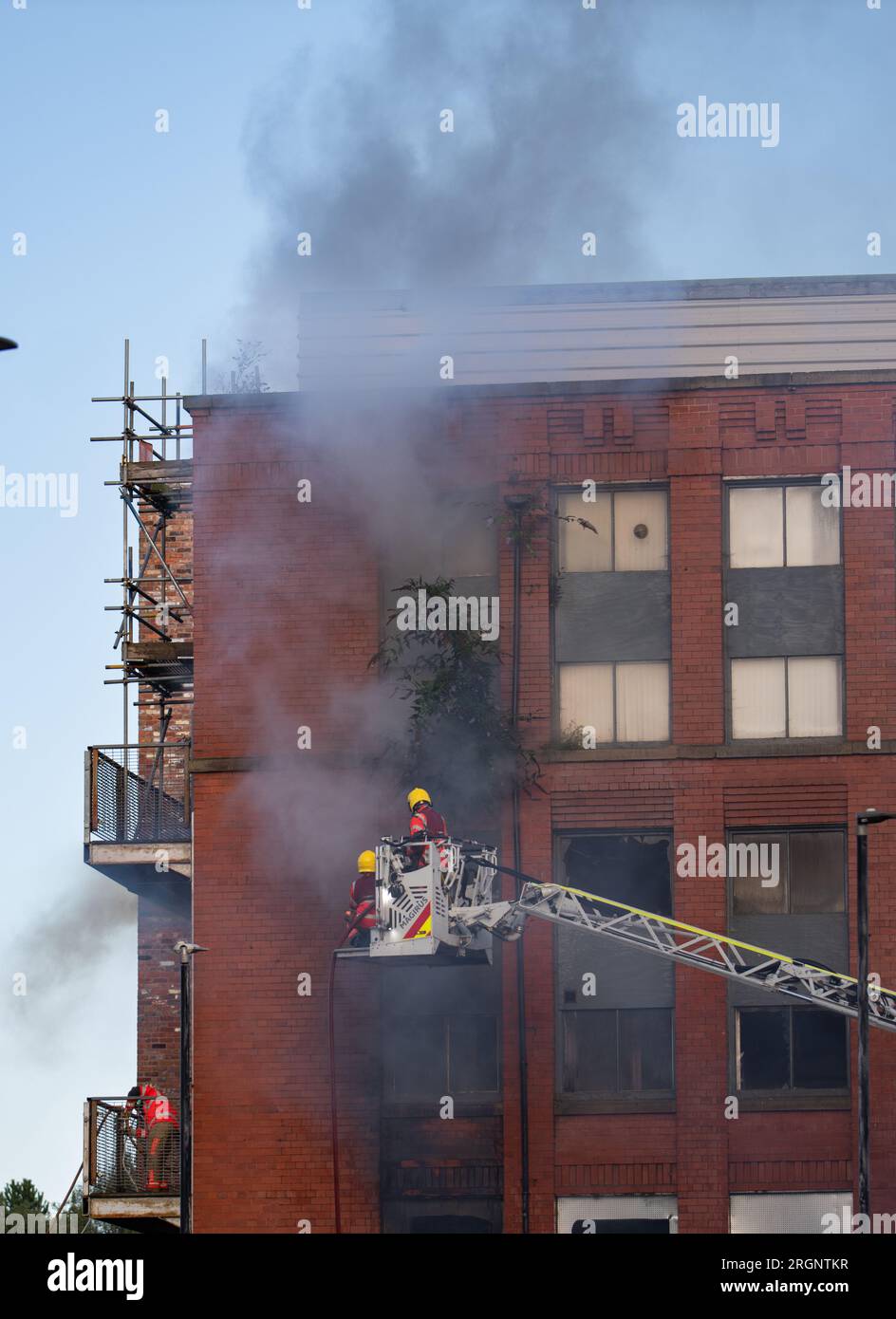 Manchester UK, 11th of August 2023, A large fire, which started in the ...