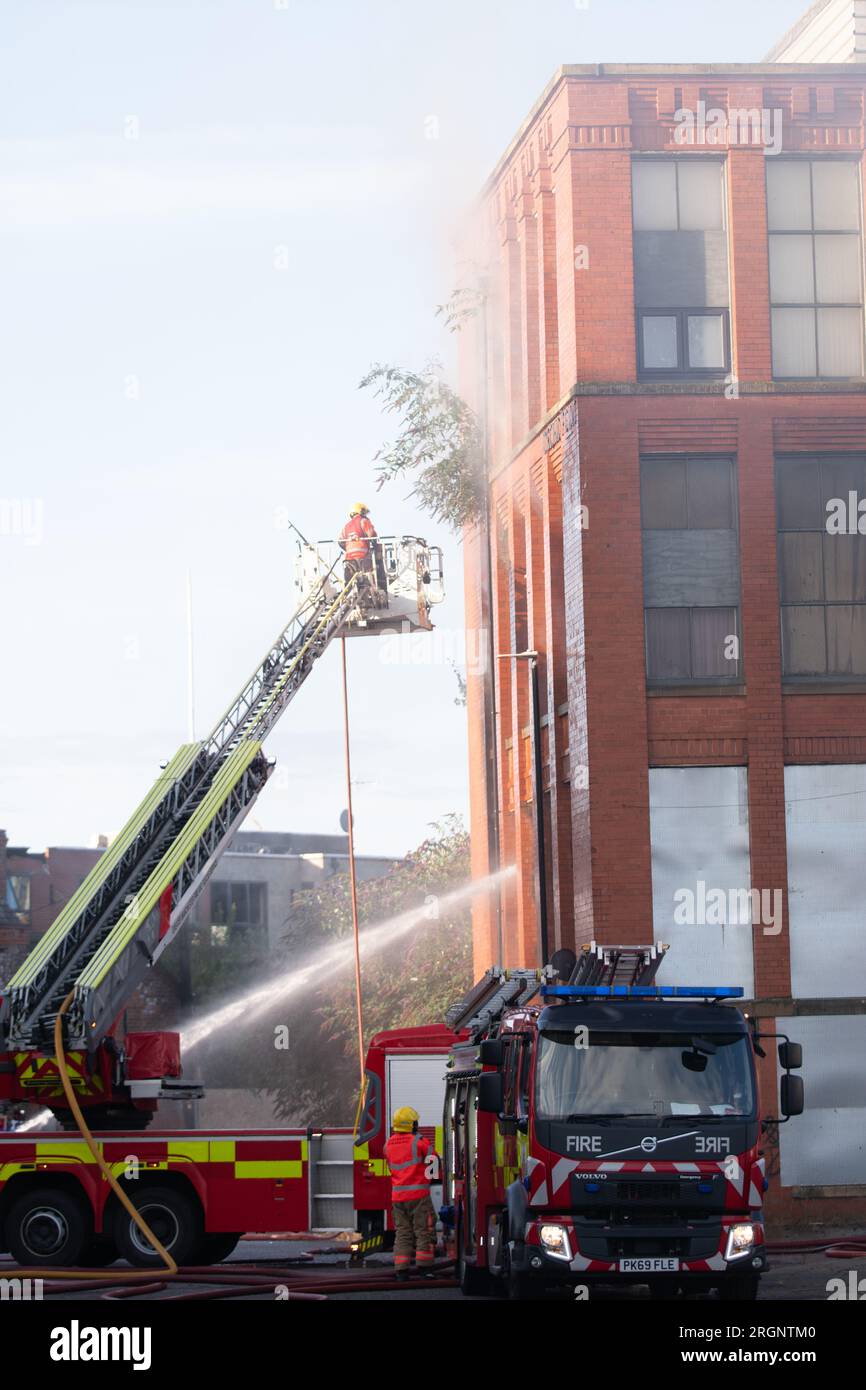 Manchester UK, 11th of August 2023, A large fire, which started in the ...