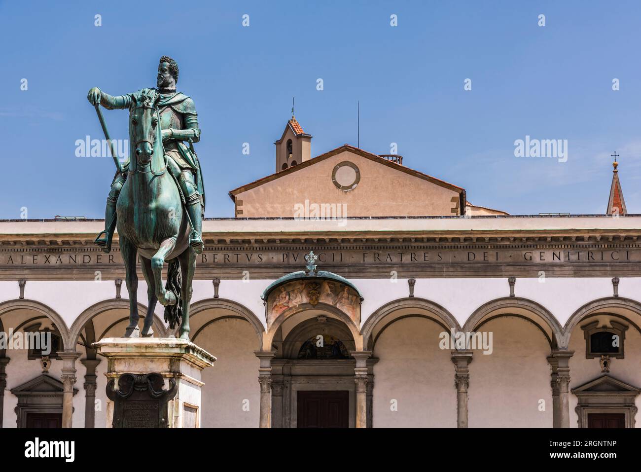 Bronze statue of Ferdinando I in the Piazza SS Annunziata, Florence ...