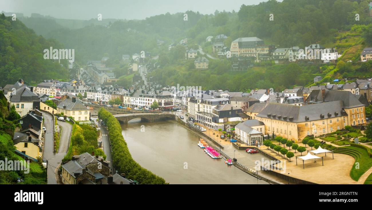 Bouillon, Belgium August 4th 2023: View on the city of Bouillon and ...
