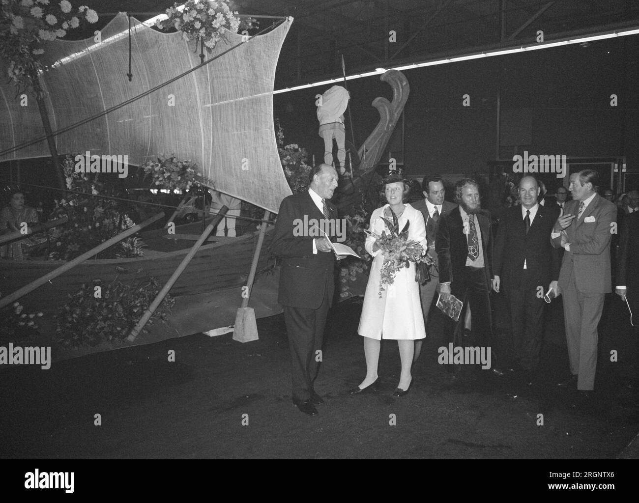Beatrix and Claus open the Flower Auction Building in Aalsmeer ca. 1972 ...