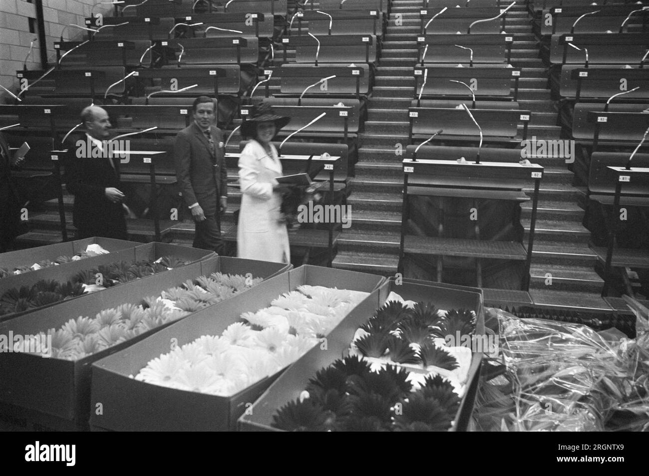 Beatrix and Claus open the Flower Auction Building in Aalsmeer ca. 1972 ...