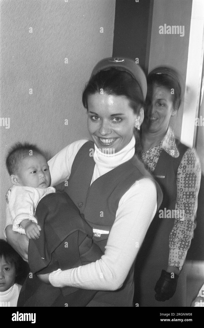 Korean orphans arrive at Schiphol ca. 1972 Stock Photo - Alamy