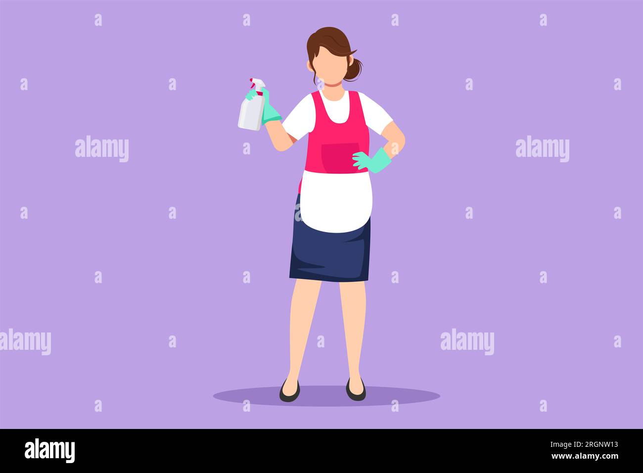 Graphic flat design drawing woman washing windows at home. Housework ...