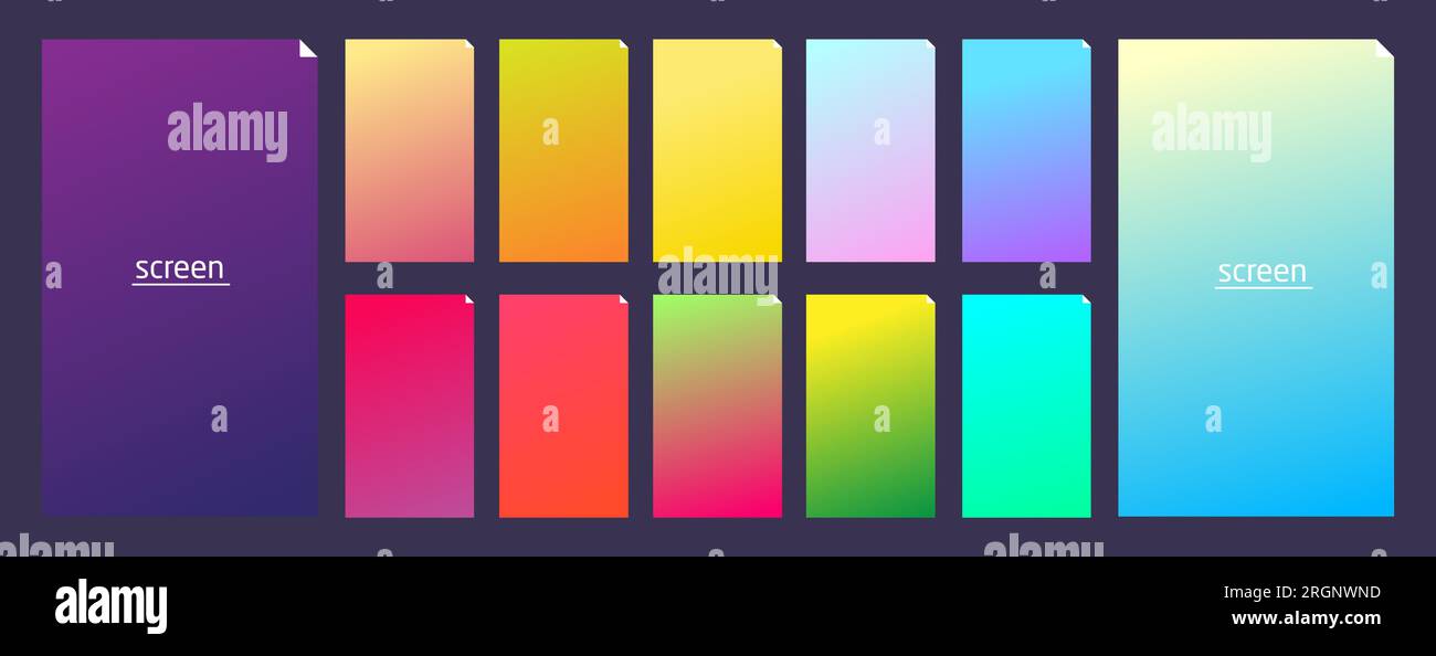 Soft pastel gradient smooth and vibrant color background set for devices, pc and modern ...