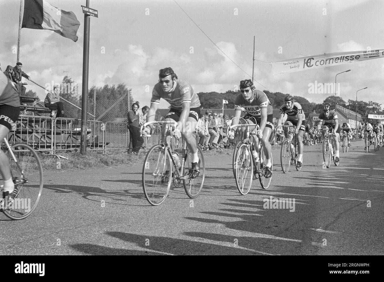 Cyclist Jan Janssen in action (left) during the Ronde van Kortenhoef ca ...