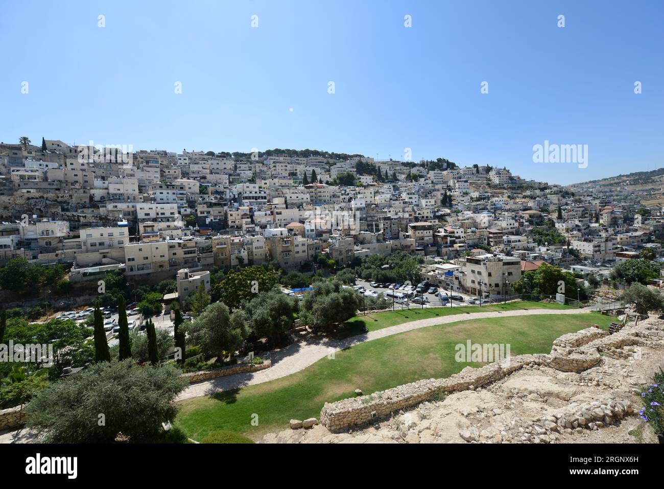 A view of the Palestinian neighborhood of Ras al-Amud in East Jerusalem ...
