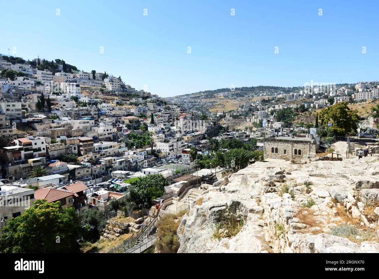 A view of the Palestinian neighborhood of Ras al-Amud in East Jerusalem ...
