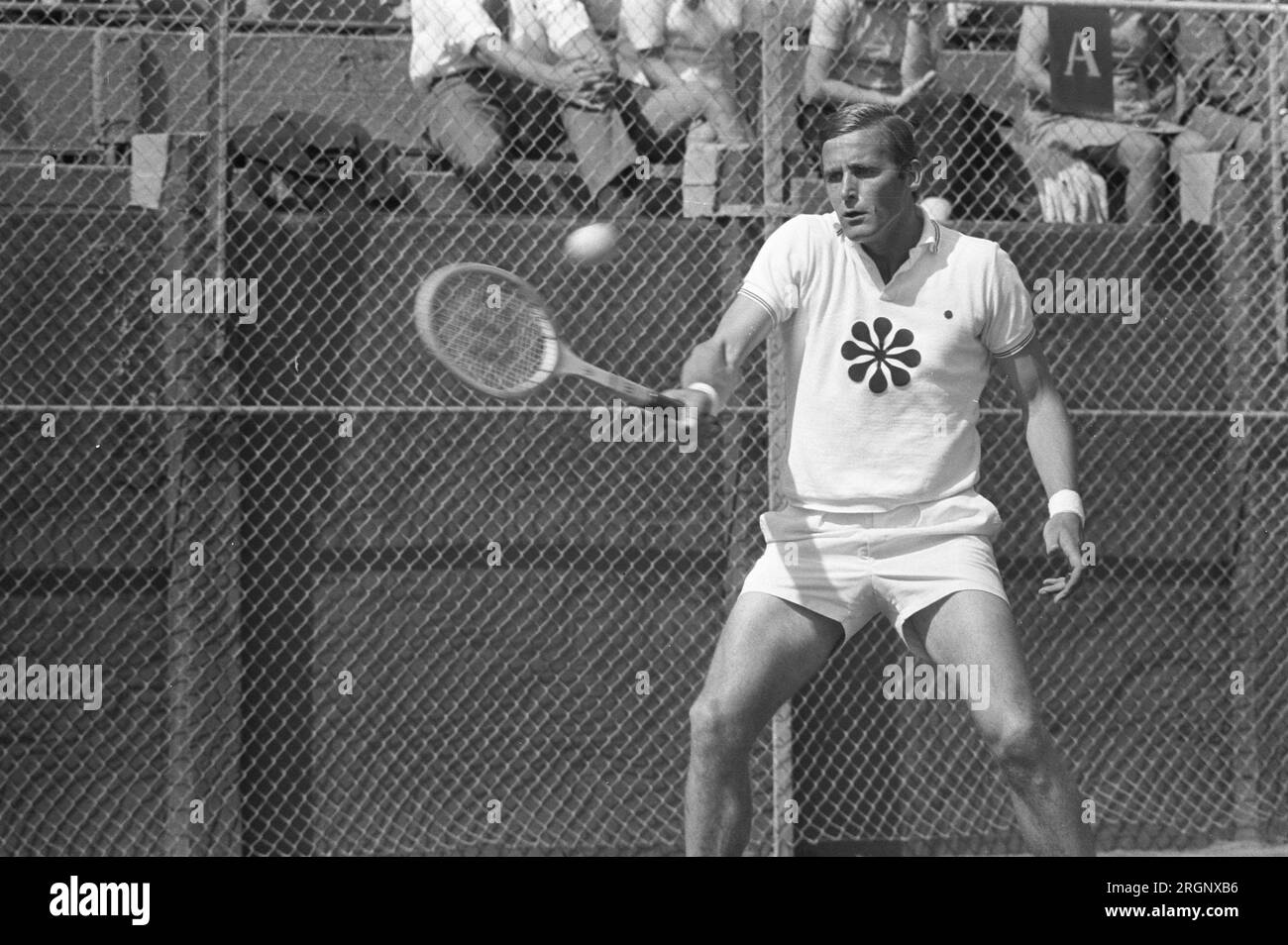 National Tennis Championships in Scheveningen, Jan Hajer in action; ca ...