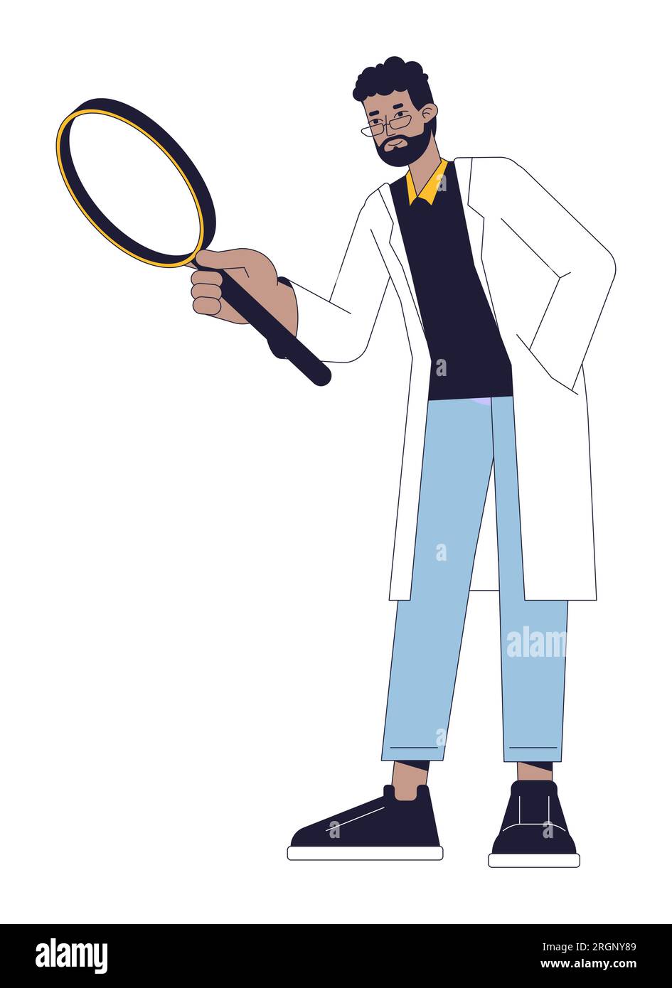 Scientist magnifying glass cartoon hi-res stock photography and images ...