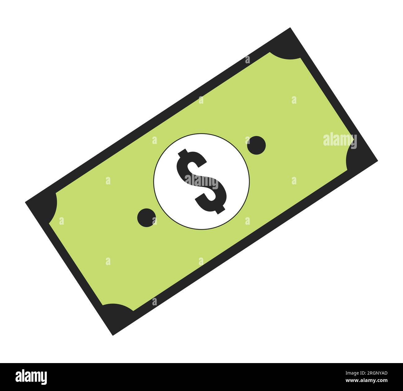 Banknote flat line color isolated vector object Stock Vector Image ...