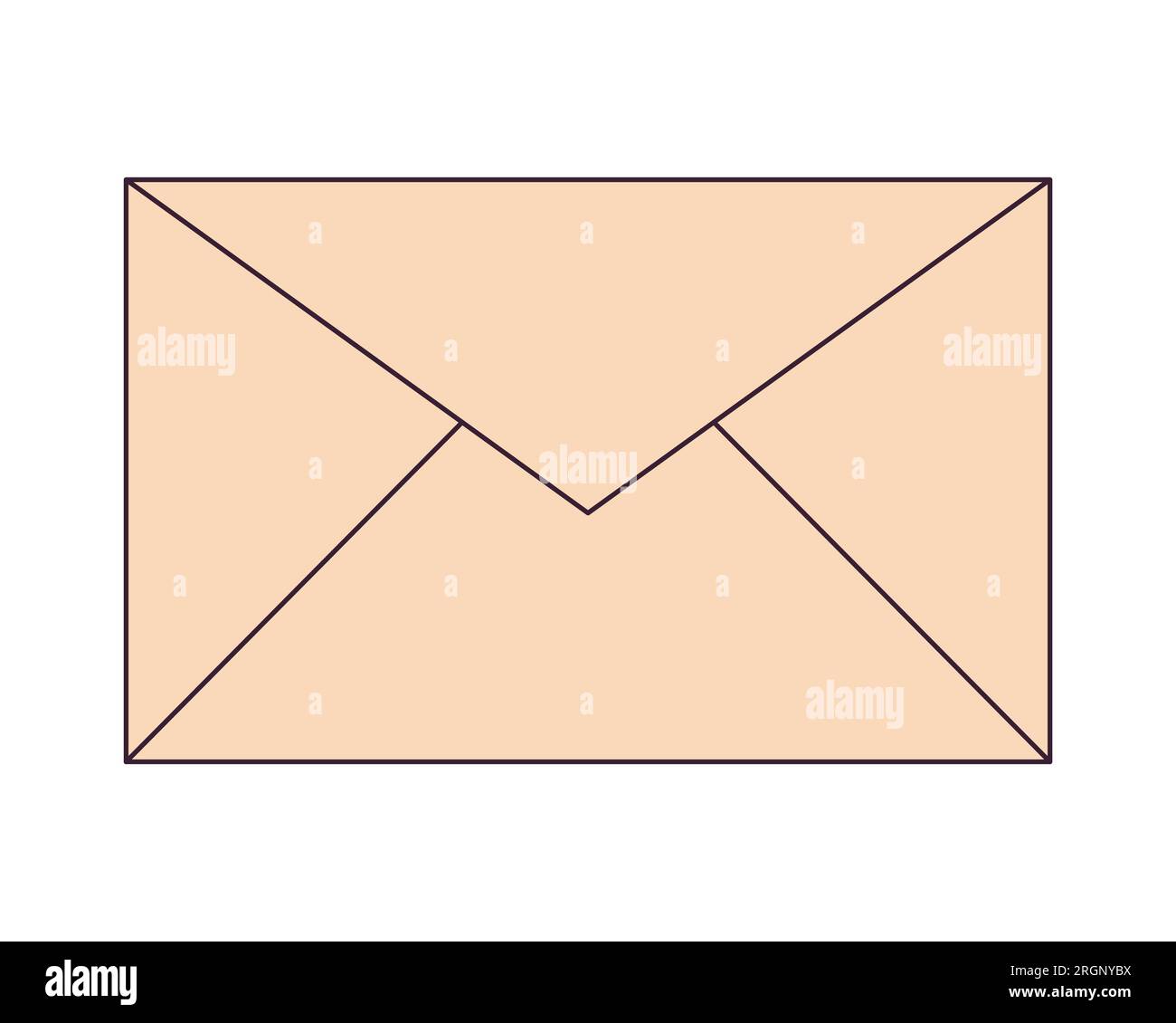 Closed Envelope Flat Monochrome Isolated Vector Object Stock Vector