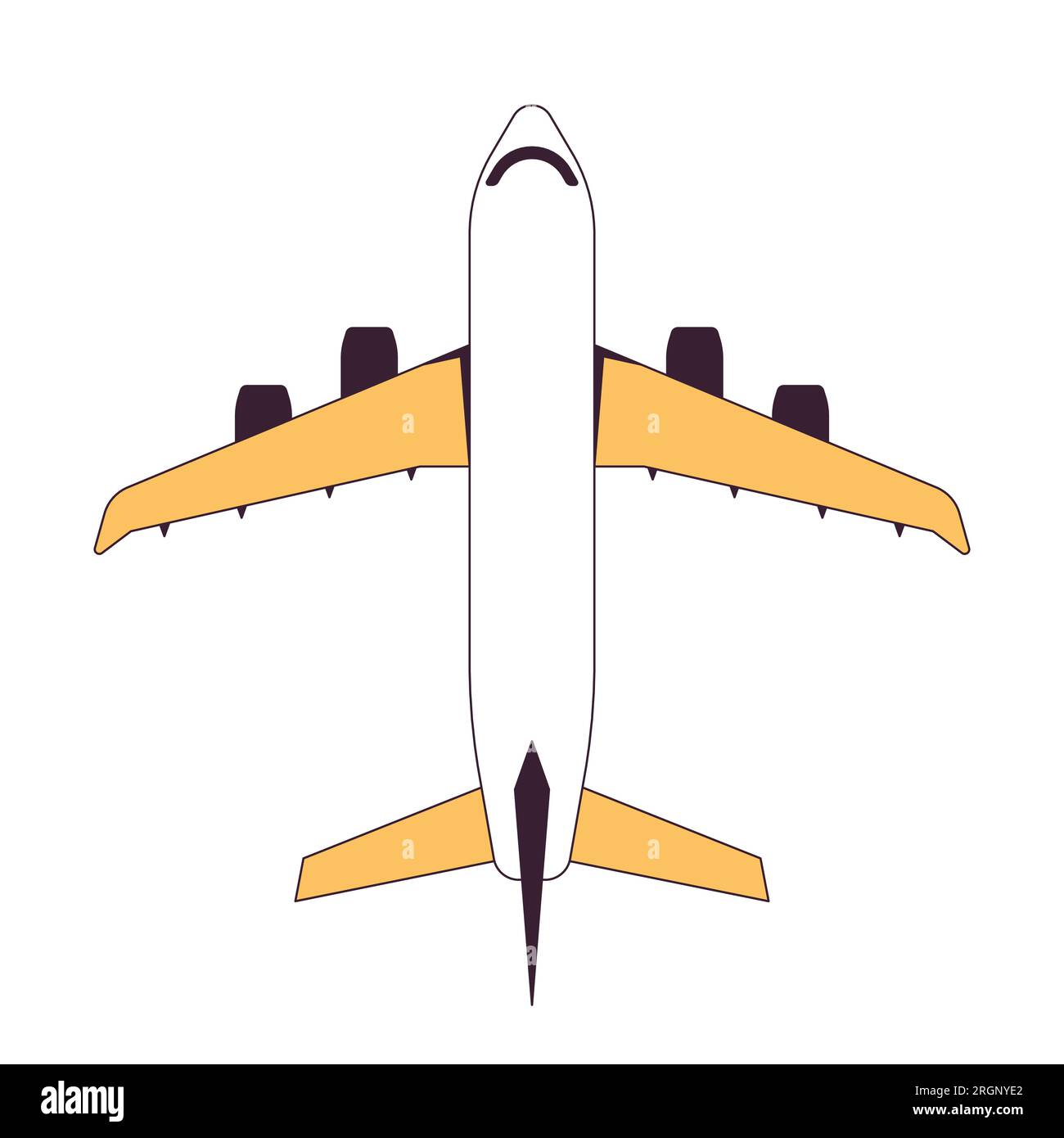 Flying plane flat monochrome isolated vector object Stock Vector Image ...