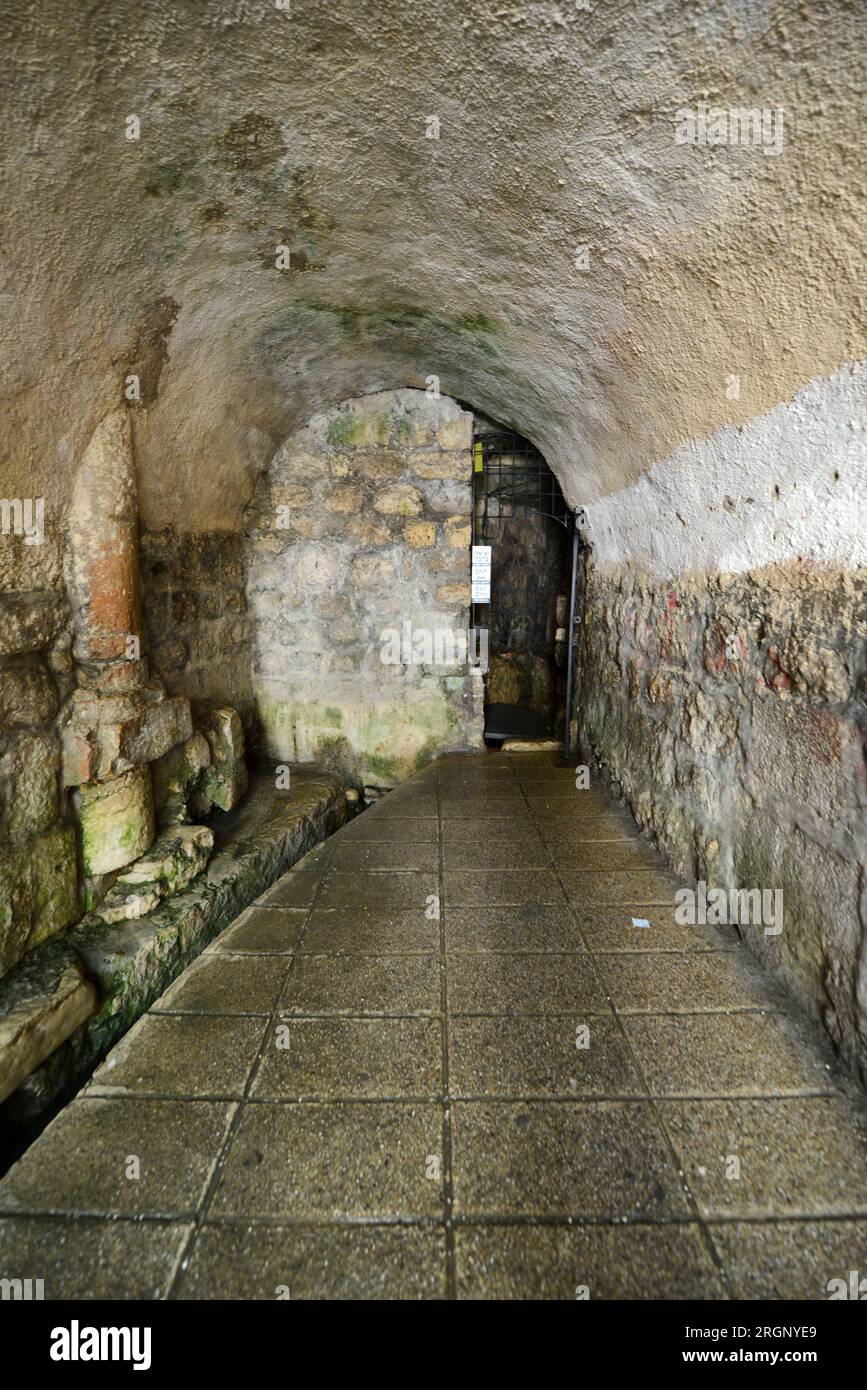 The pool of Siloam at the end of Hezekiah's tunnel is a rock-cut pool ...