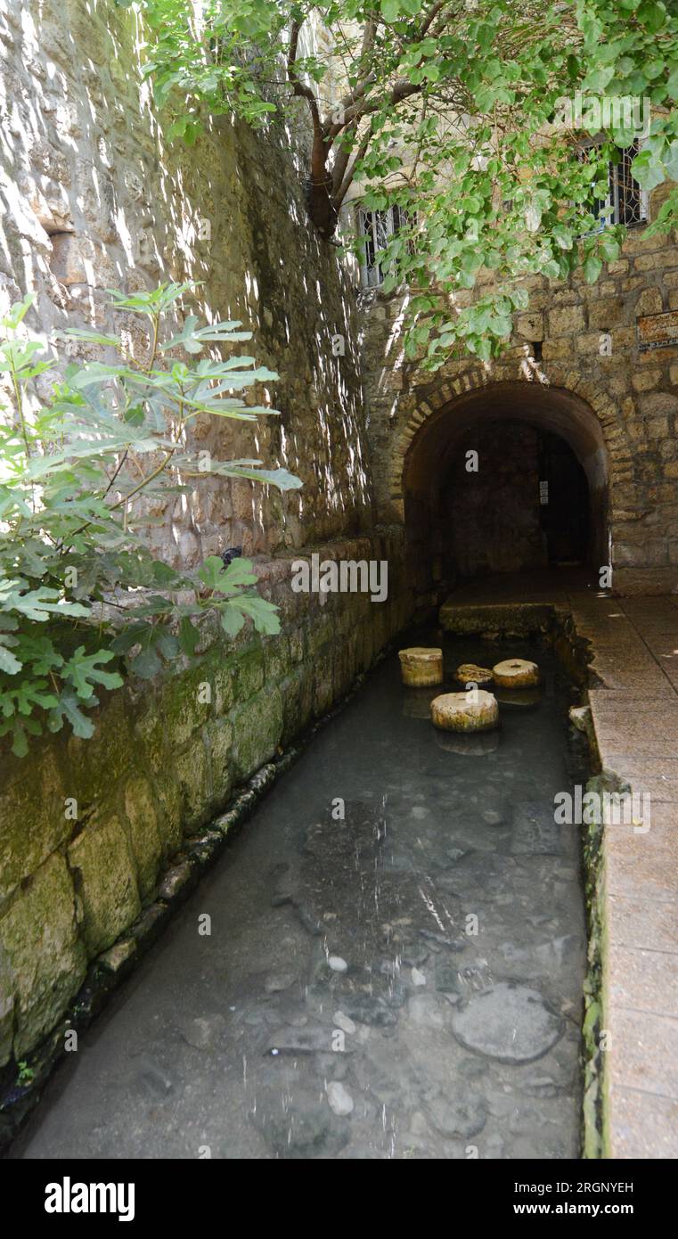The pool of Siloam at the end of Hezekiah's tunnel is a rock-cut pool ...