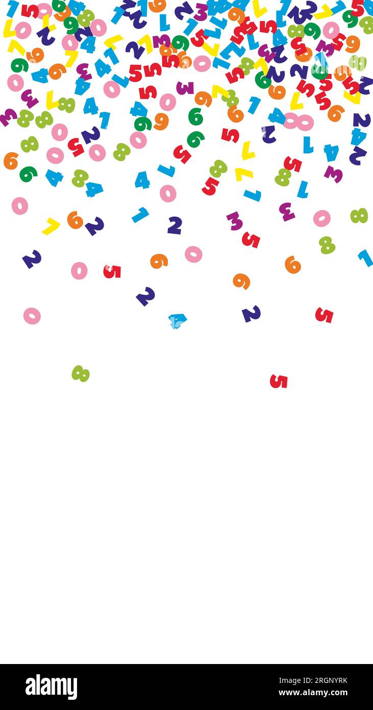Falling colorful numbers. Math study concept with flying digits ...