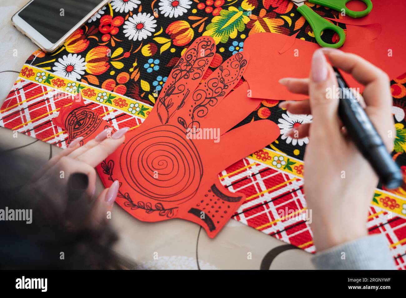 Hands crafts from colored hi-res stock photography and images - Alamy